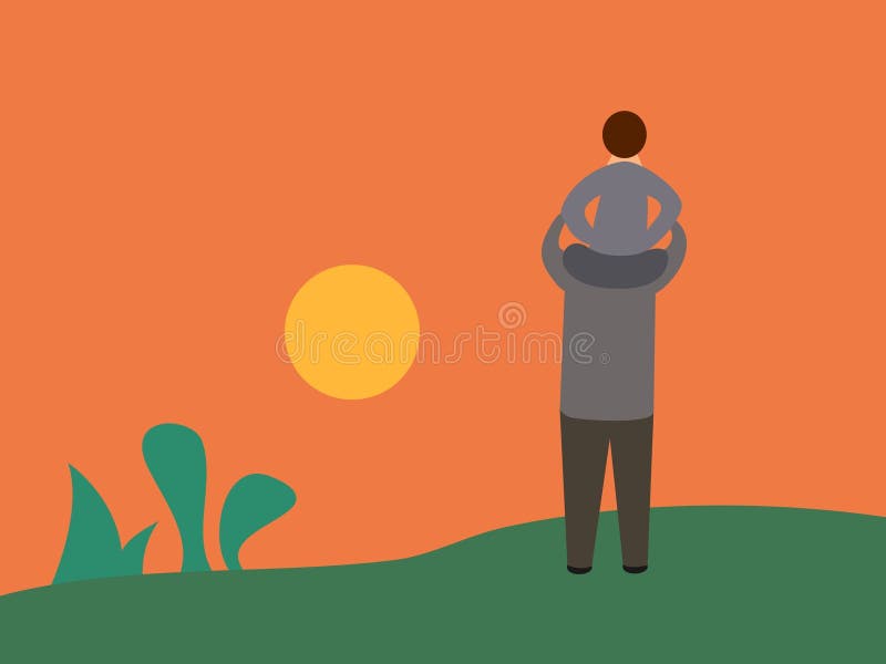 Flat Design Happy Father Day Stock Illustration - Illustration of ...
