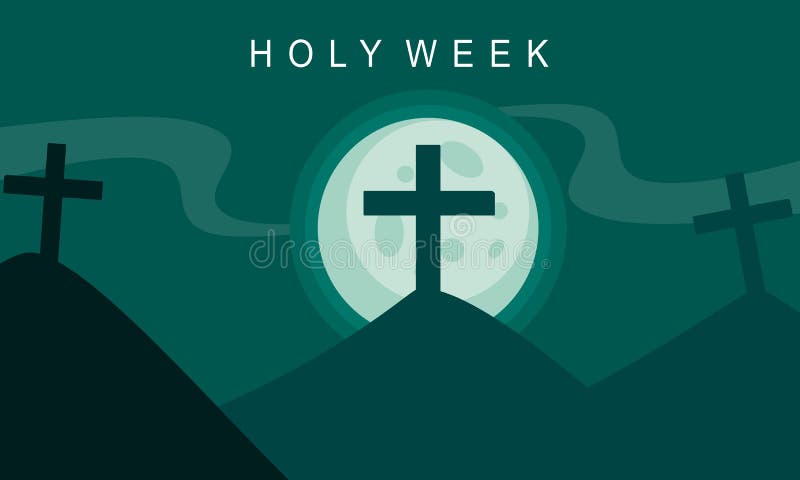 Flat Design Holy Week Concept Logo Vector Stock Illustration ...