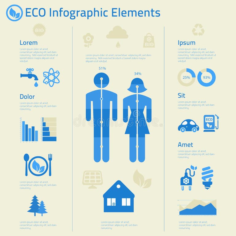 Flat Design Human Issues Ecological Infographics Stock Vector ...