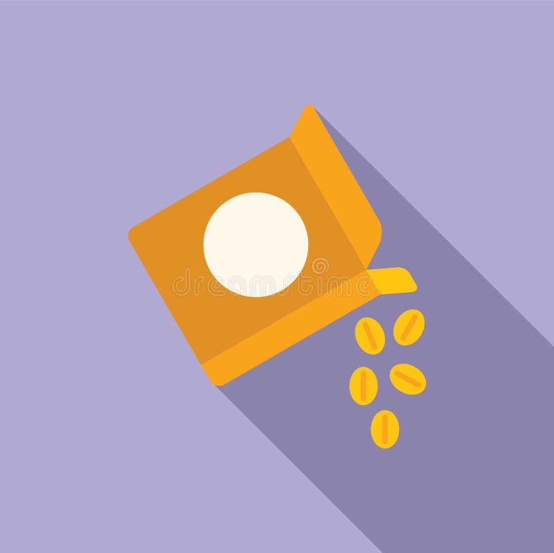 Flat Design Icon of Bag of Seeds Spilling Stock Illustration ...