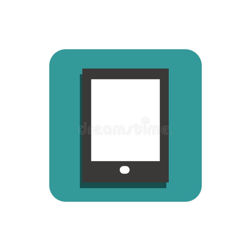 Flat Tablet Icon stock illustration. Illustration of computer - 207983529