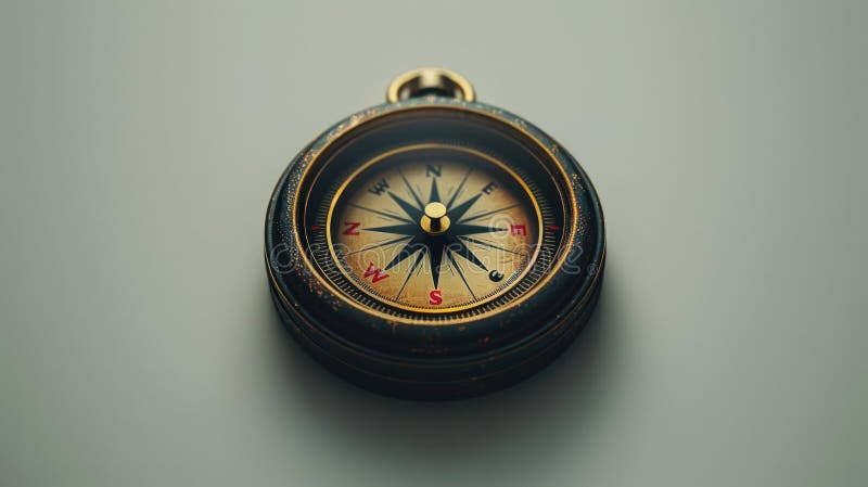 Flat Design Icon Compass on White Background for Navigation and ...