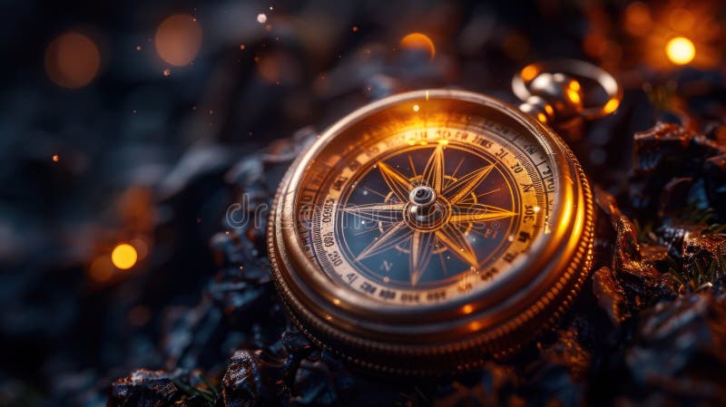 Flat Design Icon Compass on White Background for Navigation and ...