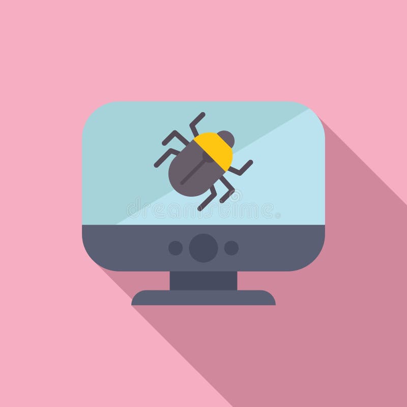Cyber Bug on Computer Icon Digital Threat Concept Stock Illustration ...