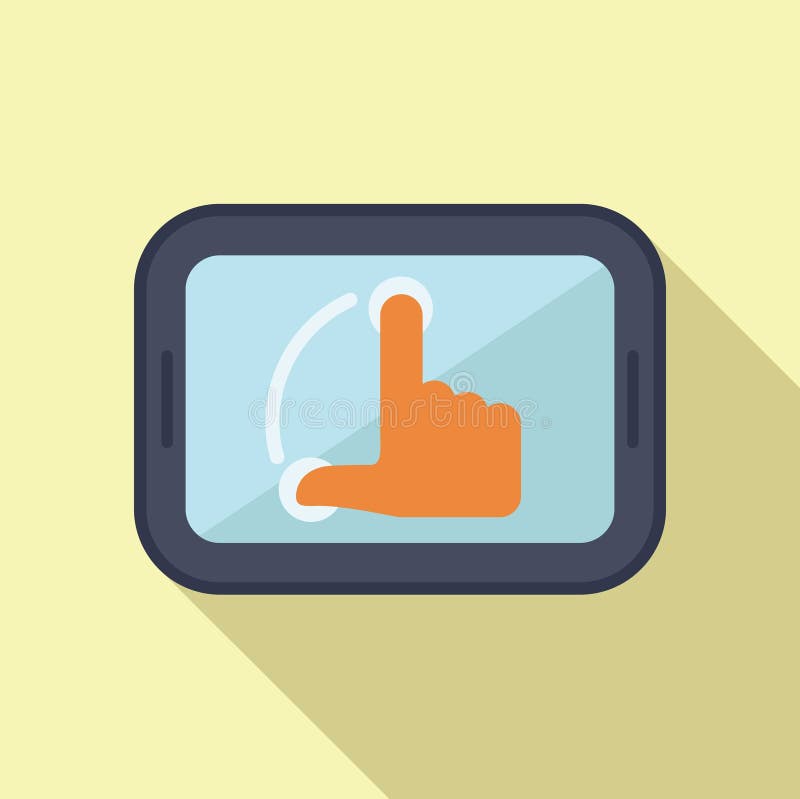 Flat Design Icon Depicting a Finger Tapping a Touchscreen Device Stock ...