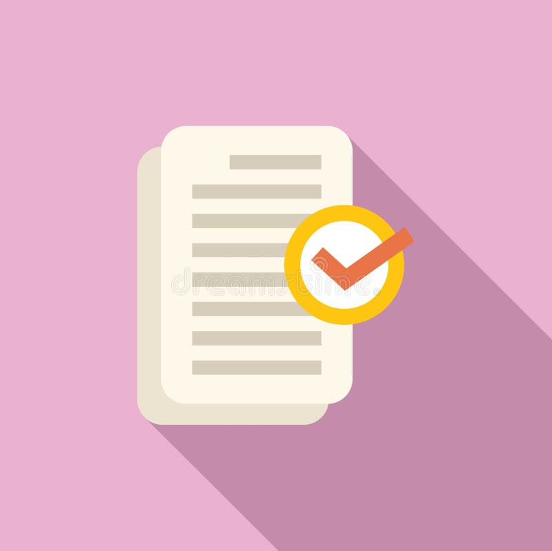 Approved Document Icon on Pink Background Stock Illustration ...