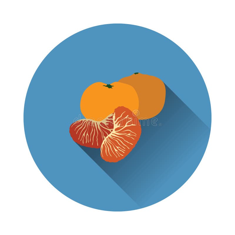 Flat Design Icon of Mandarin Stock Vector - Illustration of fruit ...