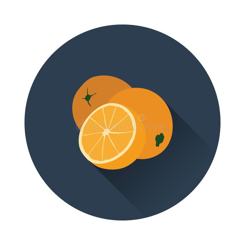 Flat design icon of Orange stock vector. Illustration of green - 143039790