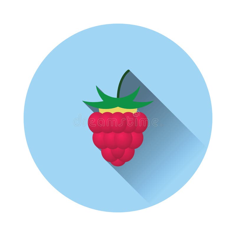 Flat Design Icon of Raspberry Stock Vector - Illustration of diet ...