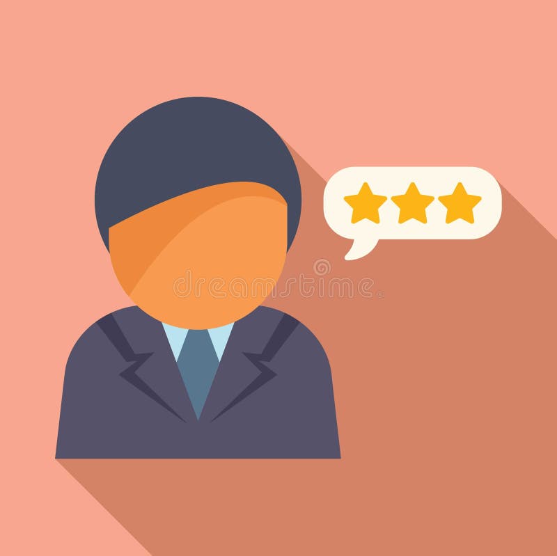 Flat Design Icon Representing Customer Service Quality with a Threestar ...