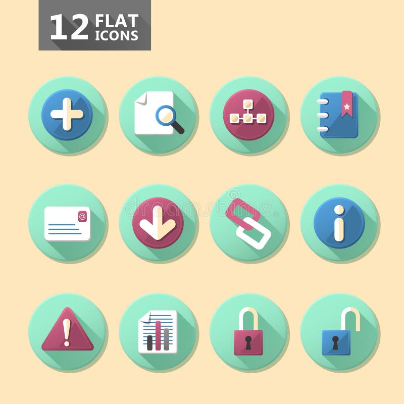 Flat design icon set stock vector. Illustration of site - 37703841