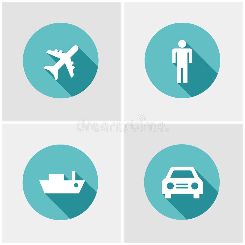 Flat design icon set stock vector. Illustration of aviation - 40635947