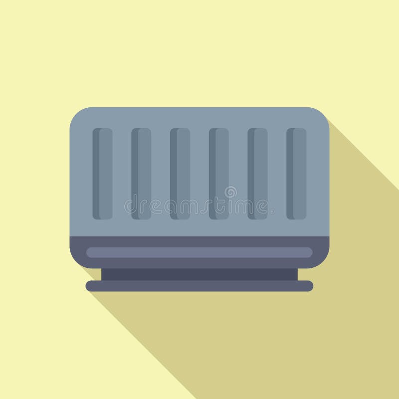 Flat Design Icon of a Space Heater Stock Vector - Illustration of ...