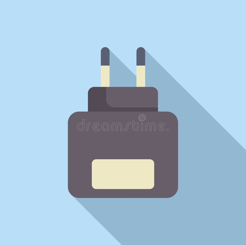 Flat Design Icon of a Twoprong Power Plug Stock Illustration ...