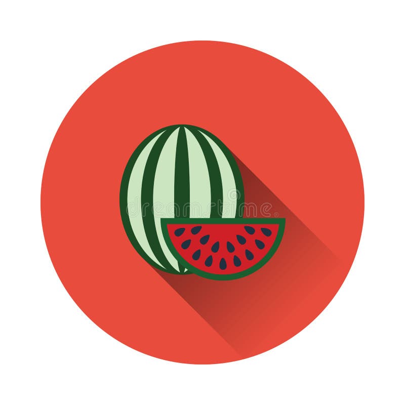 Flat Design Icon Of Watermelon Stock Vector - Illustration of harvest ...