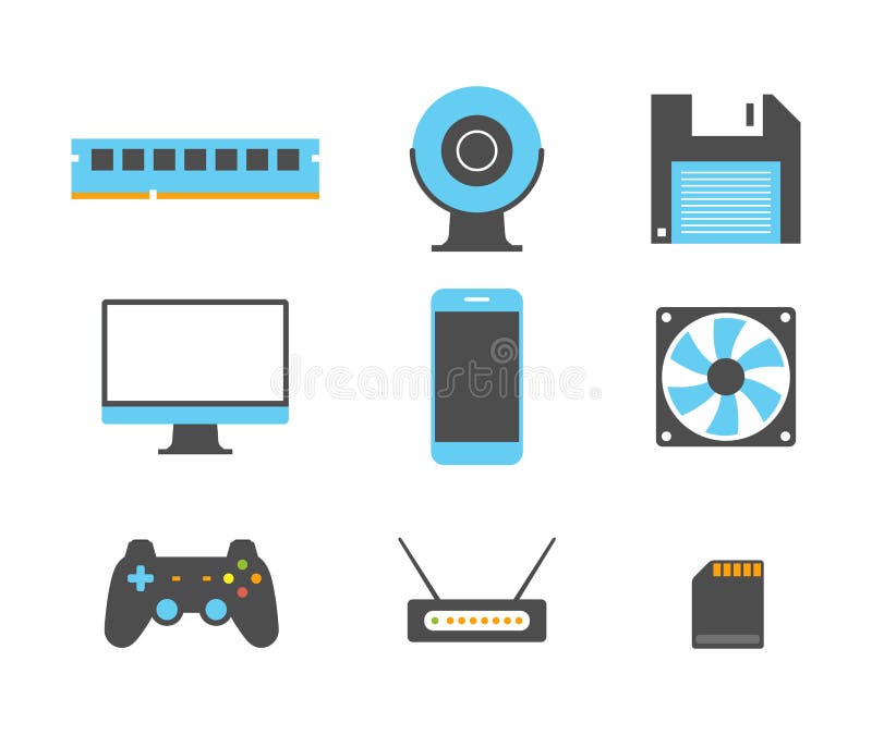 Flat Design Icons of Computer and Mobile Devices. Stock Vector ...