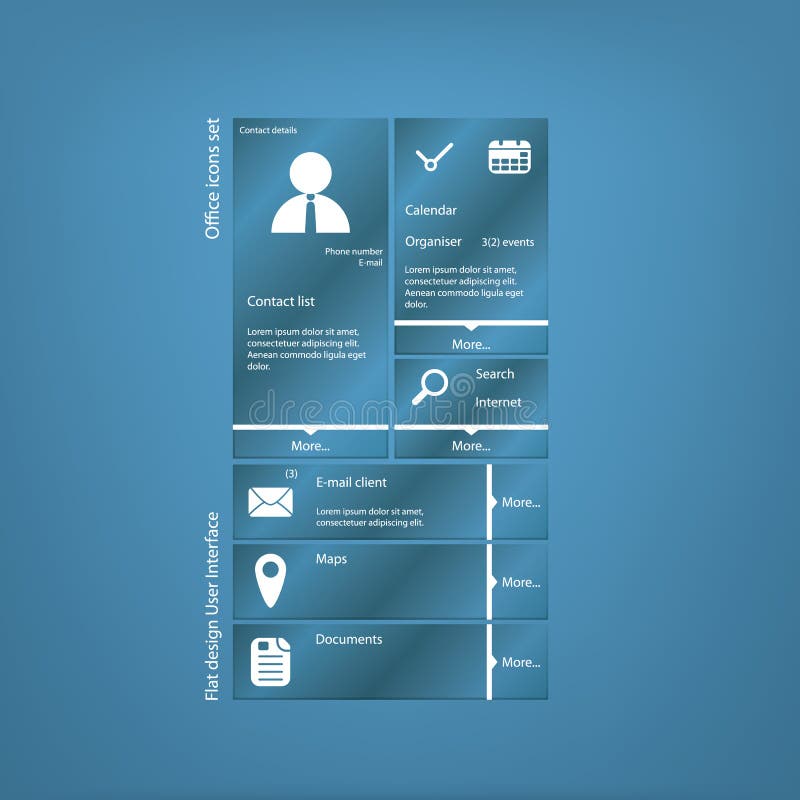 Flat Design Icons Graphic User Interface Stock Vector - Illustration of ...