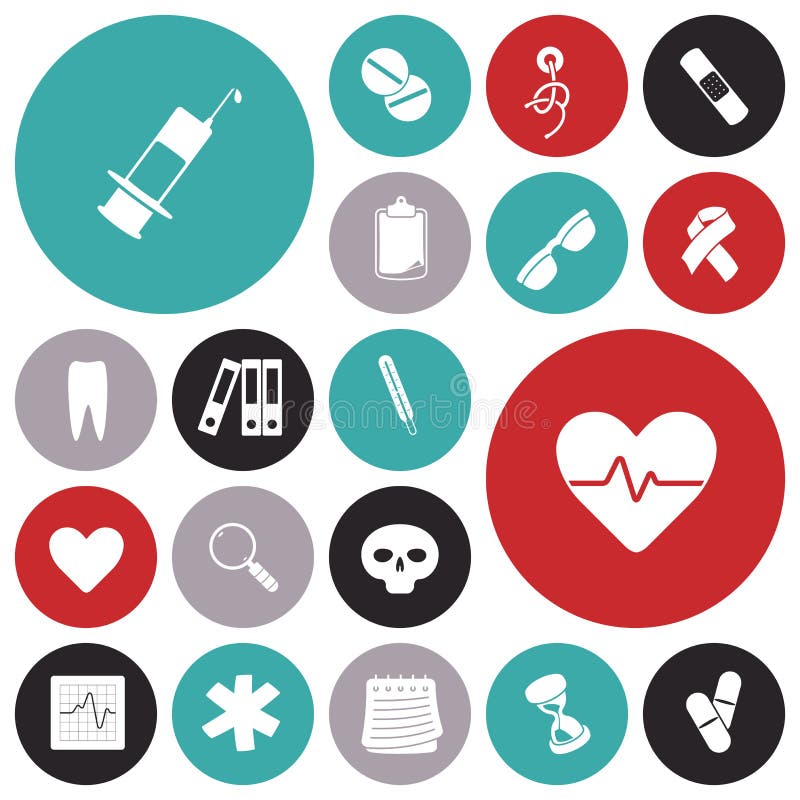 Flat Design Icons for Medical Stock Vector - Illustration of vector ...