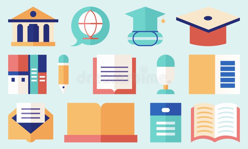 Flat Design Icons Representing Education and Knowledge-a-professional ...