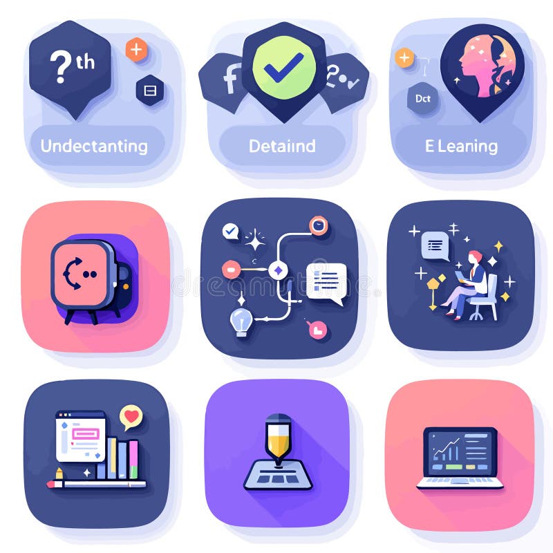 Flat design icons set stock vector. Illustration of icons - 352637203