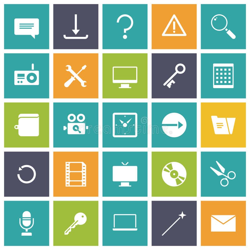 Flat Design Icons for User Interface Stock Vector - Illustration of ...