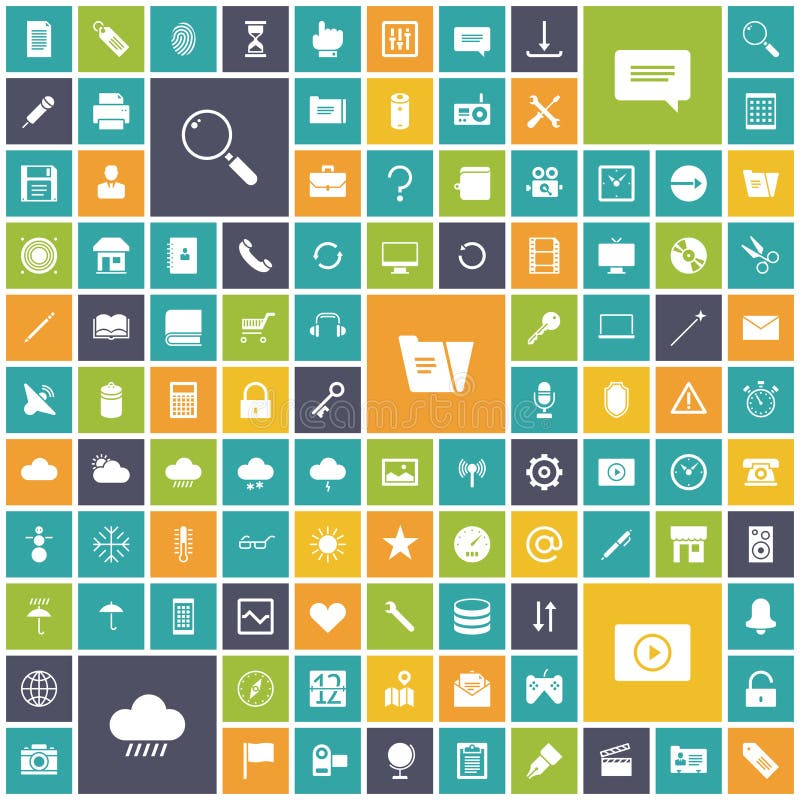Flat Design Icons for User Interface Stock Vector - Illustration of ...