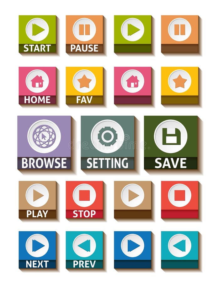 Flat Design Icons for Web Design Stock Vector - Illustration of globe ...