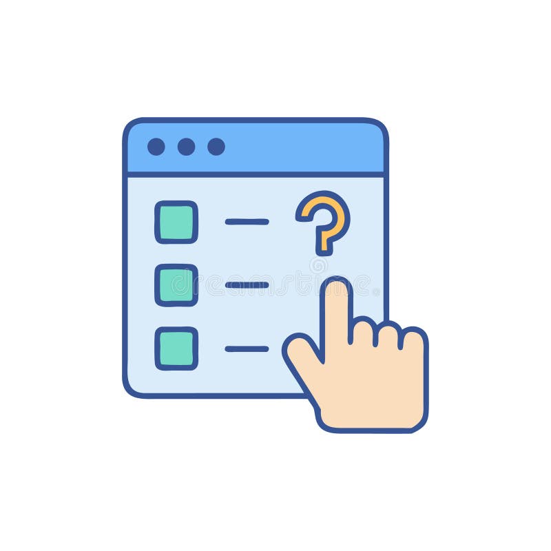 Online Questionnaire with Hand Selecting the Question Mark Option Stock ...