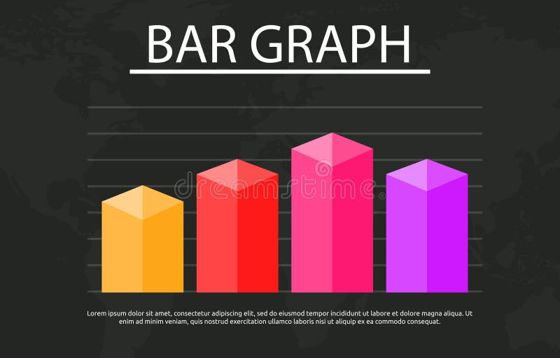 Flat Design Illustration of Bar Graph Chart Diagram for Business Data ...