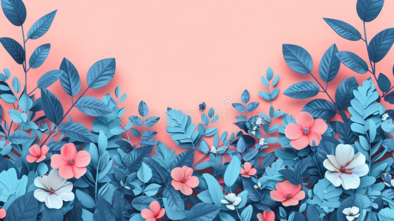 Flat Design Illustration of Beautiful Floral Background for Spring and ...