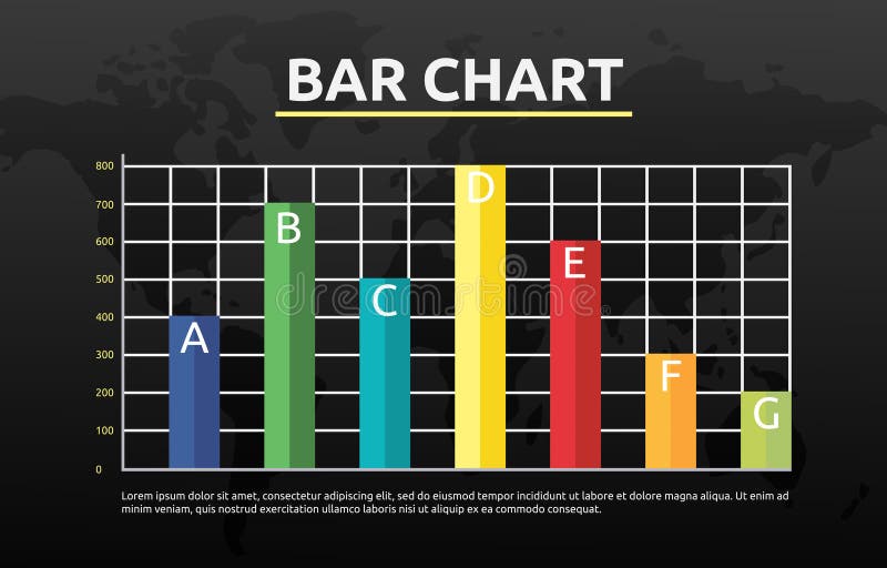 Flat Design Illustration of Business Fluctuation Bar Chart Diagram ...