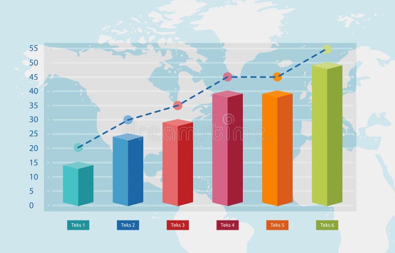 Flat Design Illustration of Business Success Growth Bar Chart Diagram ...