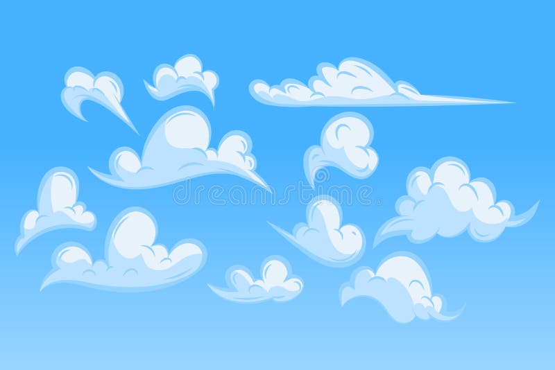 Flat Design Illustration of Cloud Set Vector Illustration. Stock Vector ...