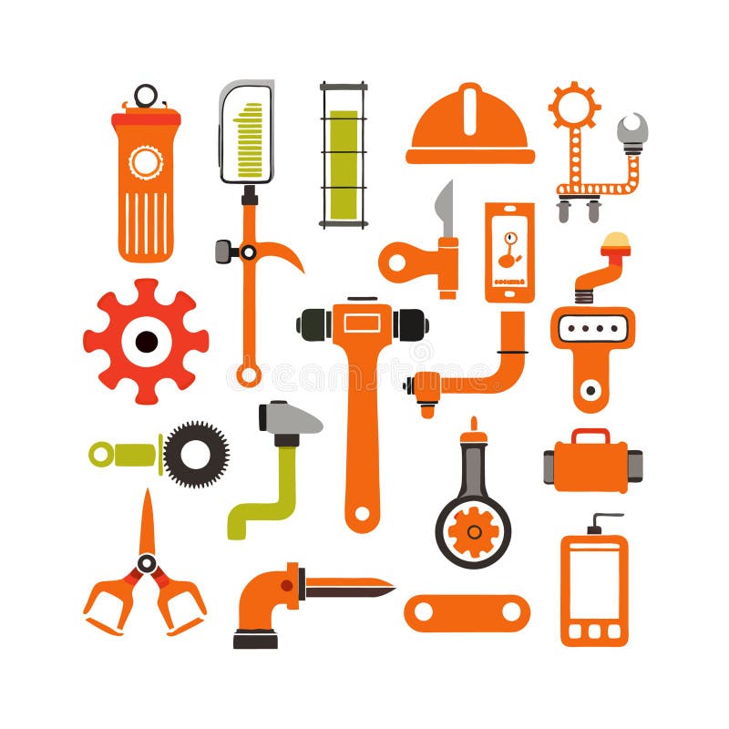 Various Flat Design Industrial Tools Stock Illustrations – 1,080 ...