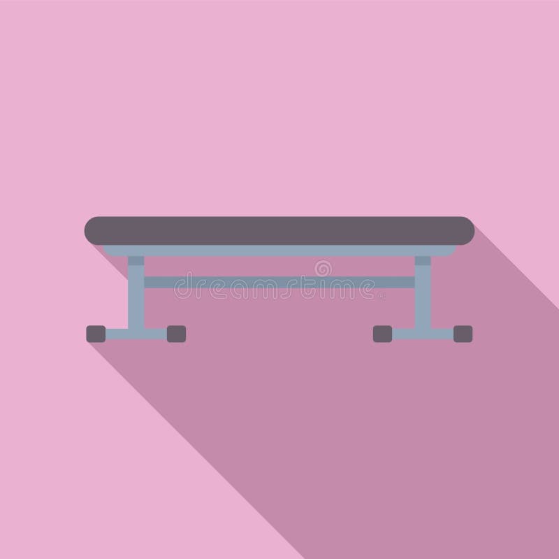 Flat Design Illustration of a Gym Bench on Pink Background Stock Vector ...