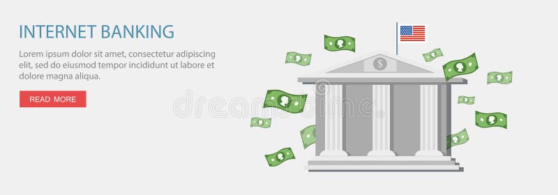 Flat Design Illustration with Icons and Text. Digital Banking Stock ...
