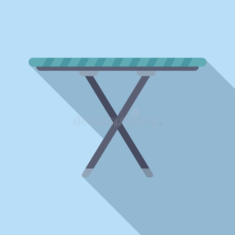 Flat Design Illustration of Ironing Board on Blue Background Stock ...