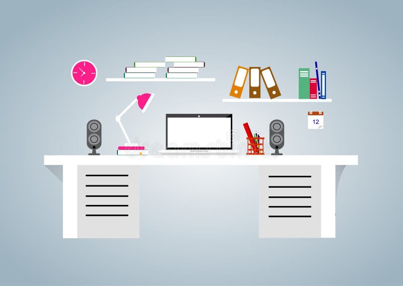 Flat Design Illustration of Modern Office Interior Stock Vector ...