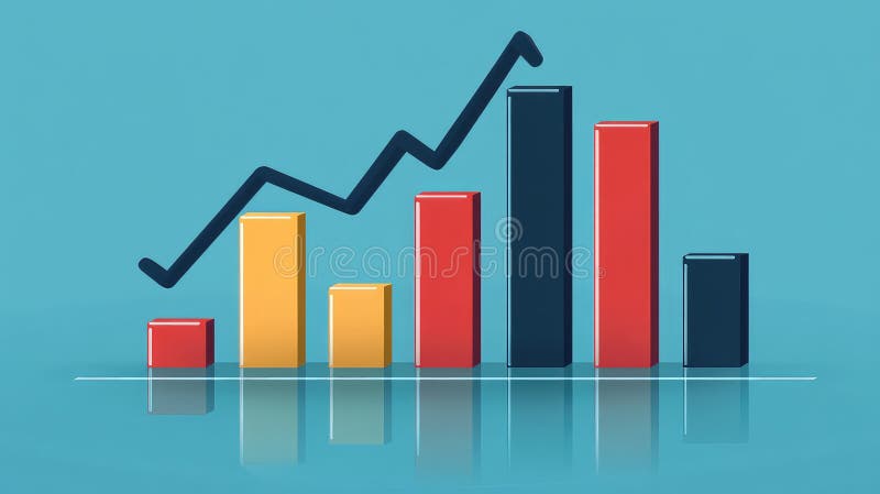 Flat Design Illustration of NPL Risk Analysis with Declining Bar Chart ...