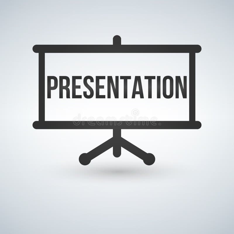 Flat Design Illustration of Presentation Screen Symbol Icon. Stock ...