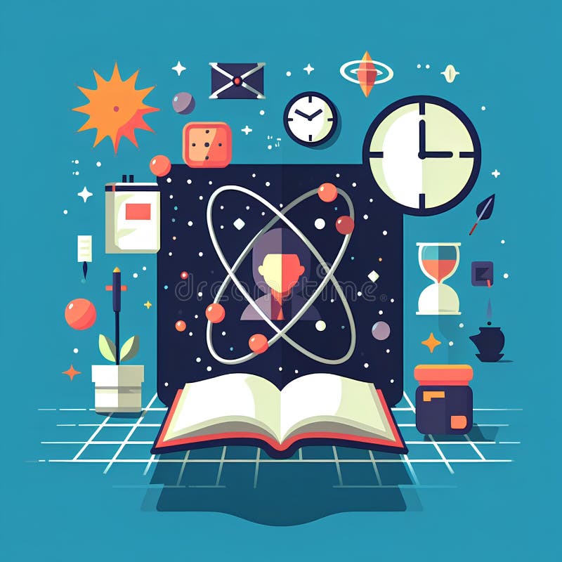 Flat Design Illustration of Relativity is the Idea that Time is Part of ...