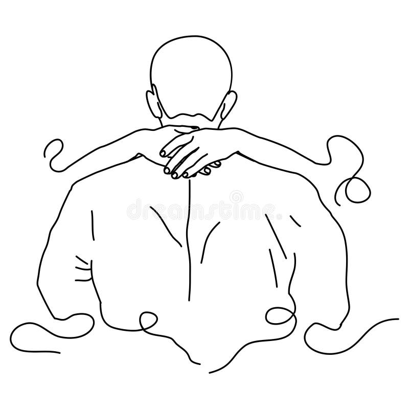 Flat Design Illustration of People Hugging Line Art Stock Vector ...