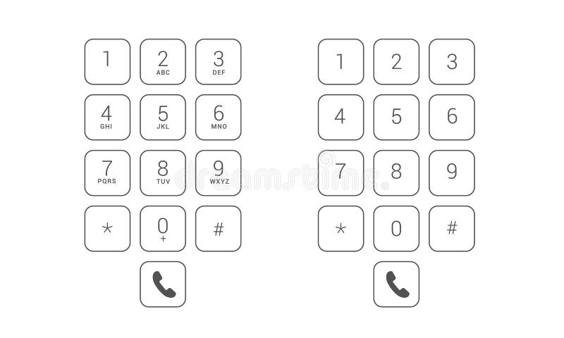 Flat Design Illustration Set of Dial Keyboard Touch Screen Mobile Phone ...