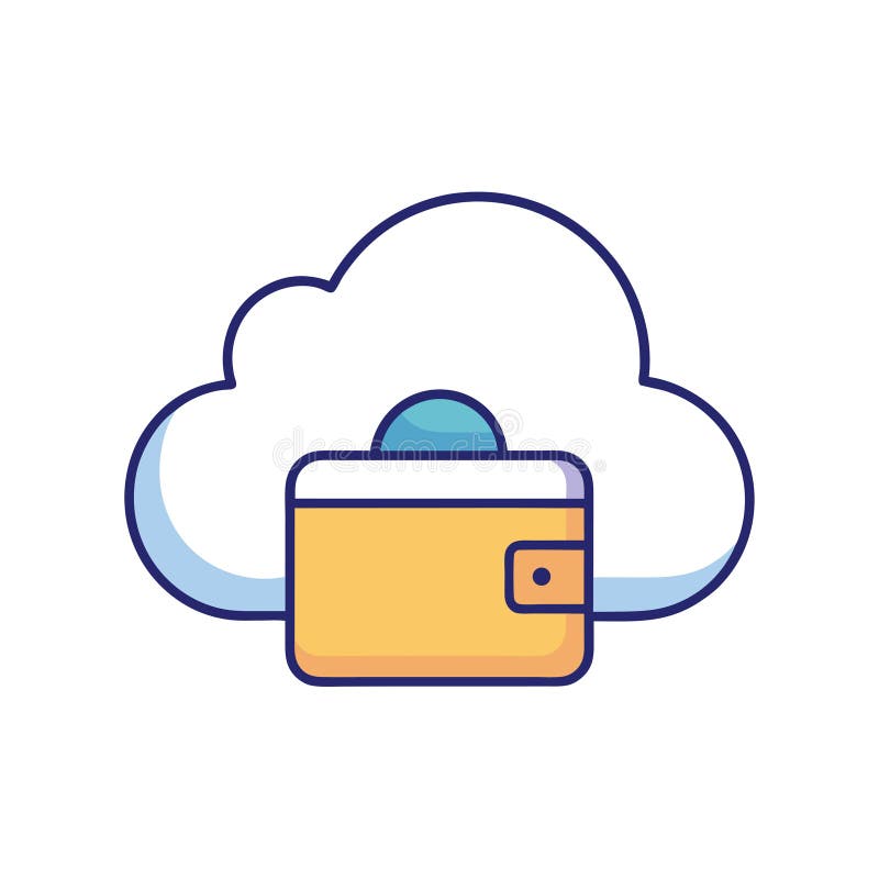 Cloud Wallet Concept with Flat Design and Minimalist Style for Fintech ...