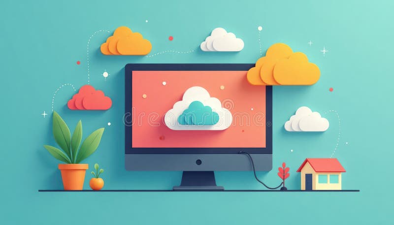 Flat Design Illustration Shows Cloud Application Deployment Process ...