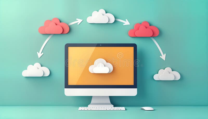 Flat Design Illustration Shows Cloud Application Deployment Process ...