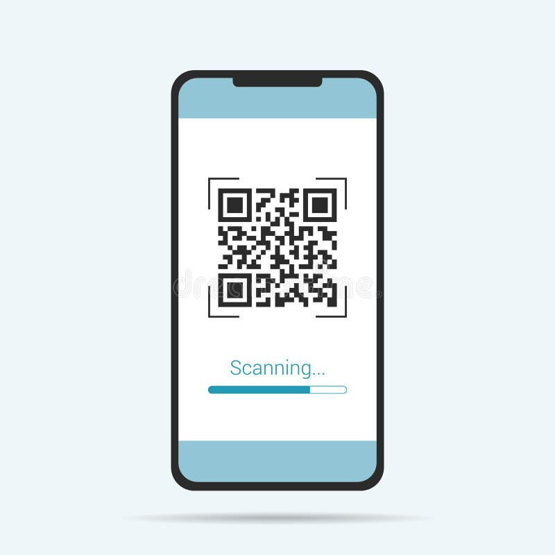 Flat Design Illustration of Touch Screen Smartphone. QR Code Scanner ...