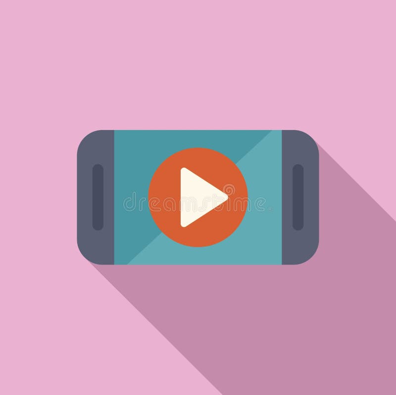 Mobile Video Player Icon on Pink Background Stock Vector - Illustration ...