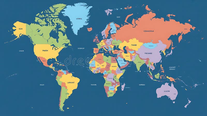 World Map Countries Flat Stock Illustrations – 7,001 World Map ...