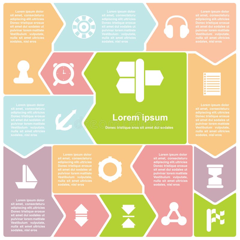 Flat Design Interface Icons Set Stock Vector - Illustration of ...